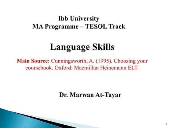 Integrating the four language skills | PPTX