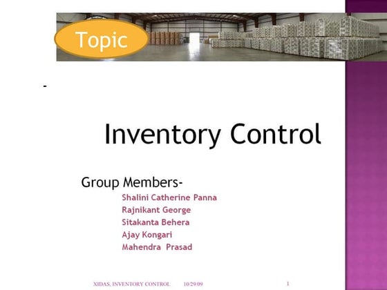 Drug Store Management and Inventory Control | PPTX
