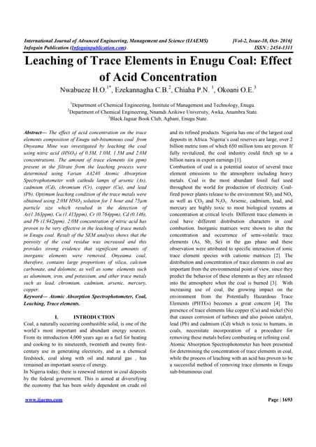 Characterization and Assessment of Silica and Heavy metal Pollution | PPT