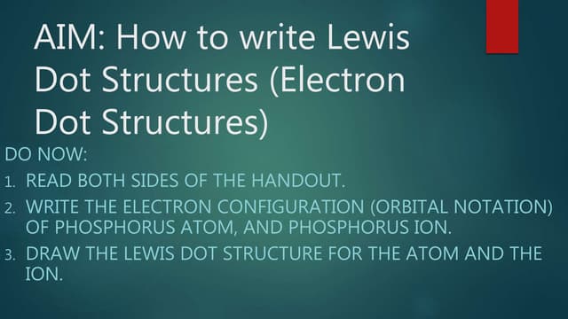 Lewis dot structures | PPT