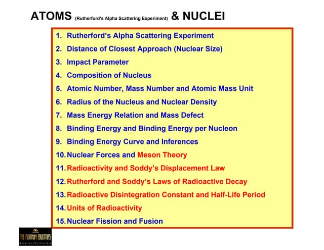 Nuclei And Atoms Class 12 | PPT
