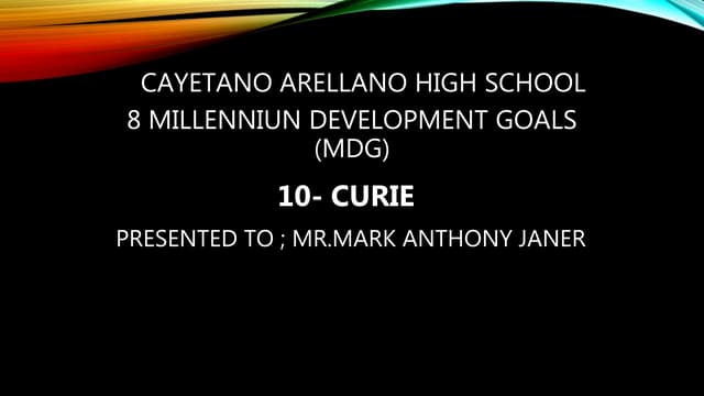 Millennium Development Goals Mdgs Pptx