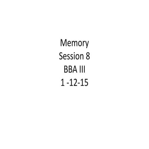 Memory | PPT