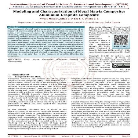 Modeling and Characterization of Metal Matrix Composite Aluminum Graphite Composite | PDF