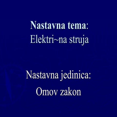 8 Omov zakon | PPT