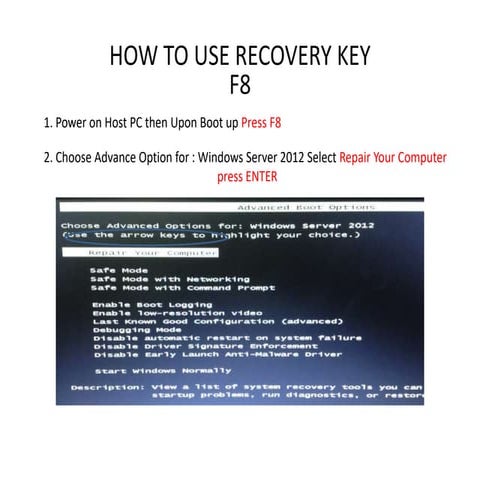 8 One Step Recovery Key F8.pptx