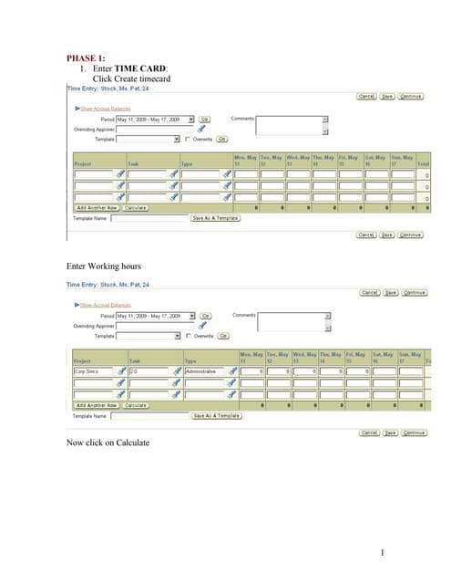 A A Monthly Timecard | PDF