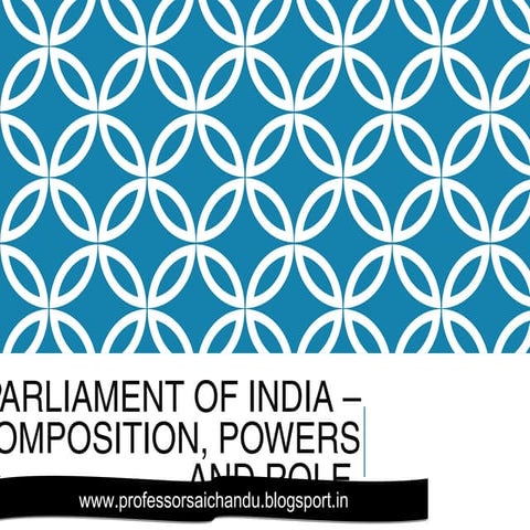 parliament composition, powers and role Indian Constitution | PPT