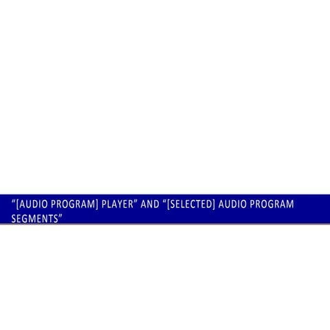 8 player audio program segment by Victor Hardy | PPTX