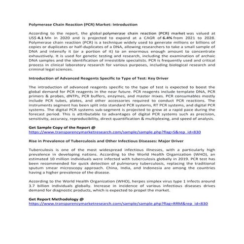 Polymerase Chain Reaction (PCR) Market Estimated to Expand at a Robust ...