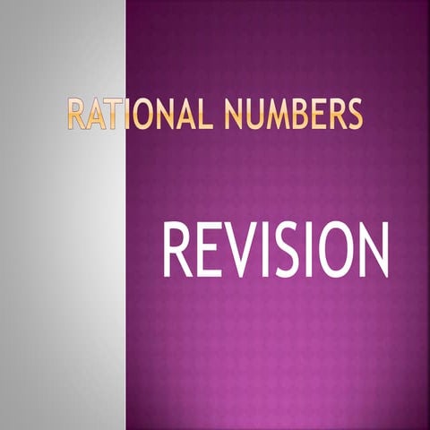 Rational number revision | PPTX