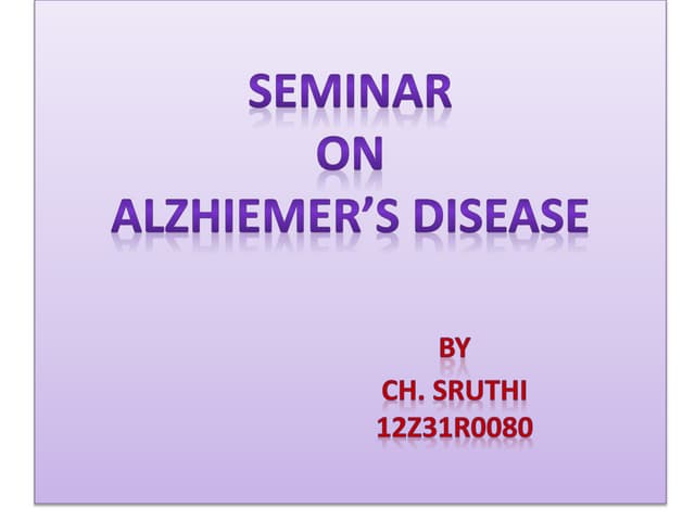 Biochemistry of Alzheimers disease | PPTX