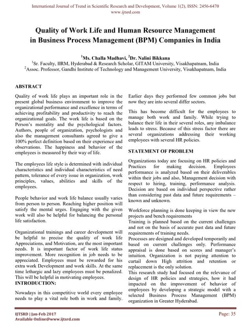 Work Life Balance and Employee Performance | PDF