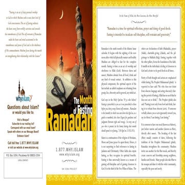 Ramadan (Fasting month) pamphlet | PPT