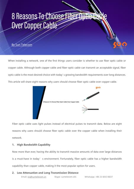 Hybrid Fiber Optic Cable - All You Need to Know | PDF