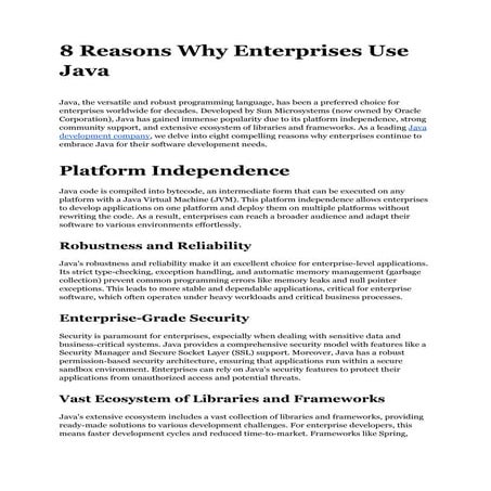 8 Reasons Why Enterprises Use Javapdf 2288