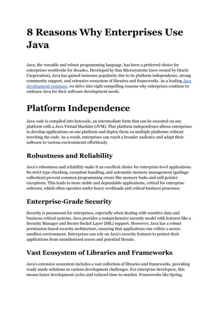 8 Reasons Why Enterprises Use Javapdf 2288