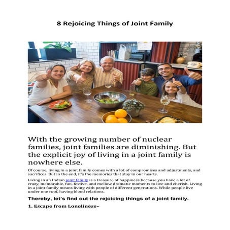 8 Rejoicing Things of Joint Family. | PDF