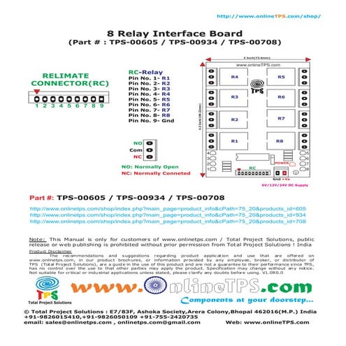 8 relay interface board manual | PDF