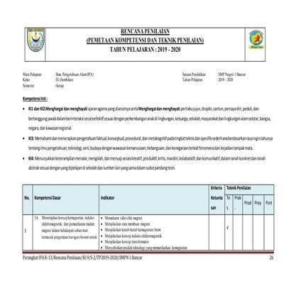 8 rencana penilaian ipa 9 s2 | PPT