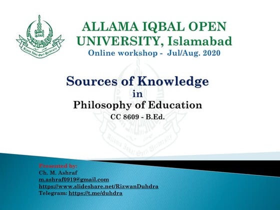 Sources of knowledge | PPT
