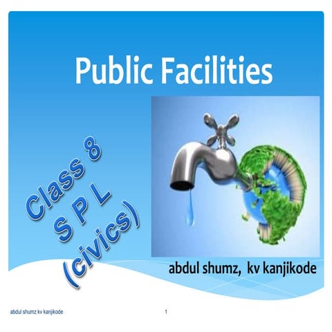 Public Facilities, Civics class 8, cbse | PDF