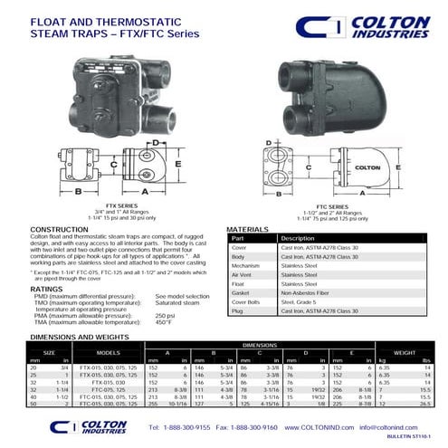 Float and thermostatic steam traps for condensate return | PDF