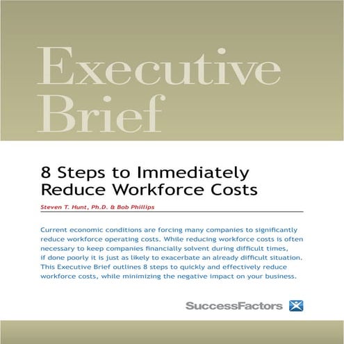 8 Steps To Immediately Reduce Workforce Costs | PDF