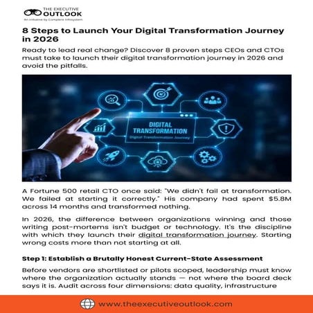 8 Steps to Launch Your Digital Transformation Journey in 2026 | PDF