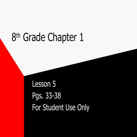 8th Grade Chapter 1 Lesson 5 | PPT