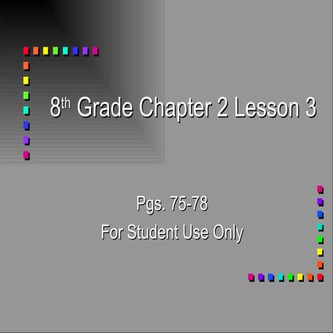 8th Grade Chapter 2 Lesson 3 | PPT