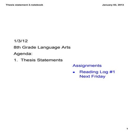 Thesis statement 7th grade | PDF