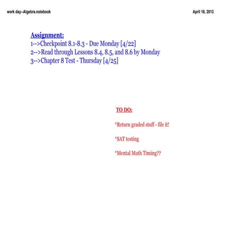 8th alg -april 18 | PDF