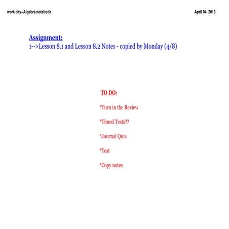 8th alg -april4 | PPT