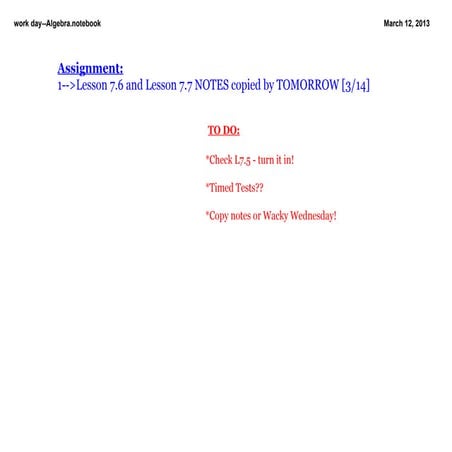 8th alg -march13 | PDF