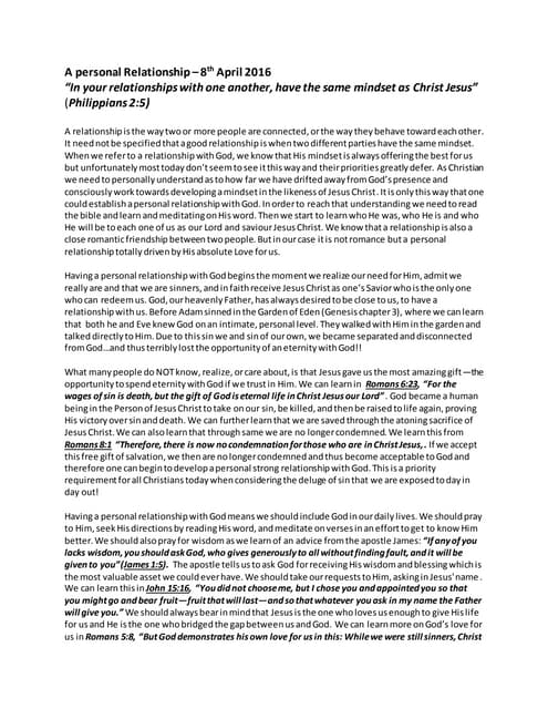 Inter personal relationship - a biblical perspective | PDF