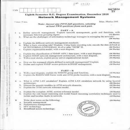 8th Semester, Computer Science and Information Science (2010 December) Question Papers | PDF