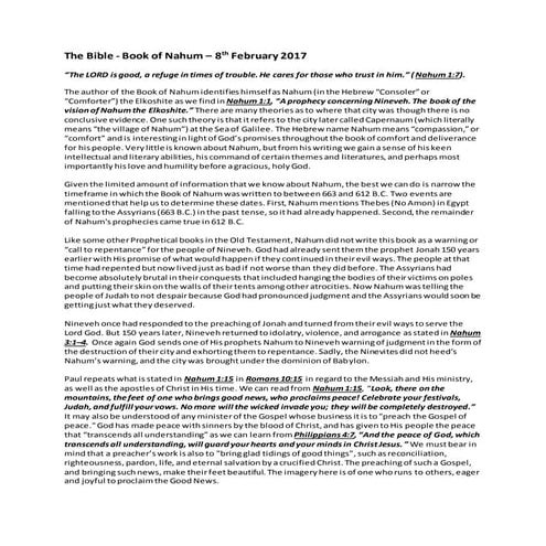 8th February 2017 - The bible - Book of Nahum | DOCX