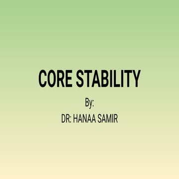 8th lec core stability.pdf | Physical Therapy | Wellness