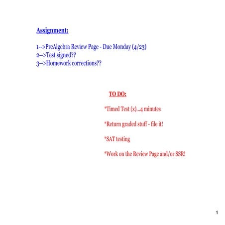 8th PreAlg - April19 | PPT