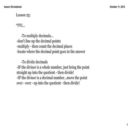 8th pre alg -l25--oct11 | PDF