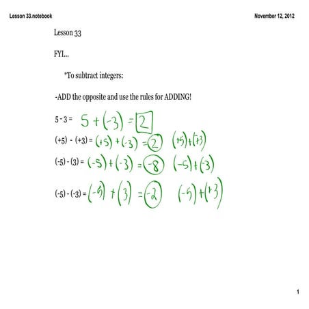 8th pre alg -l33--nov12 | PDF