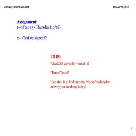 8th pre alg -oct10 | PDF