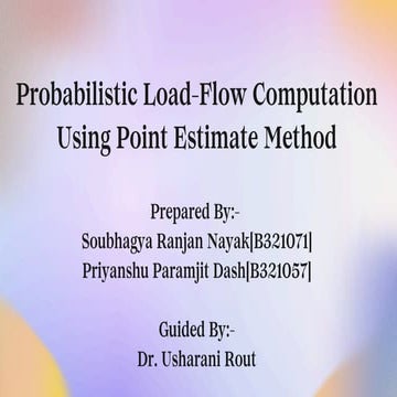 Probabilistic load flow computation using point estimate method | PPT