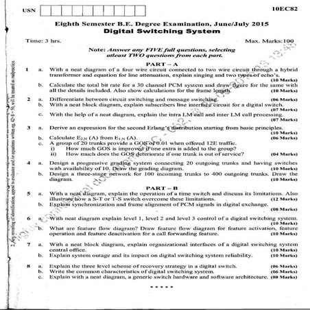 8th Semester VTU BE EC question papers from 2010 to Dec 2015 | PDF