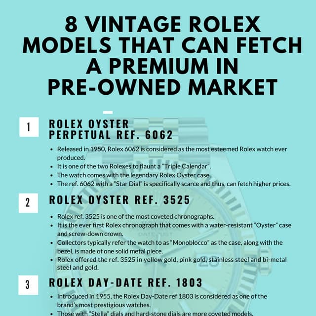 8 vintage rolex models that can fetch a premium in pre owned market | PDF