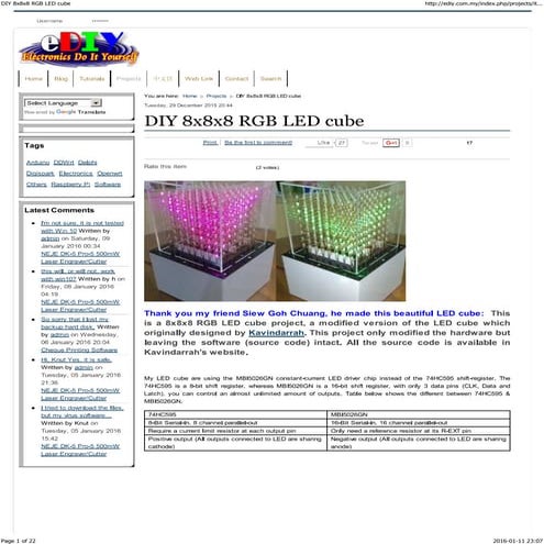 8x8x8 rgb led cube | PDF