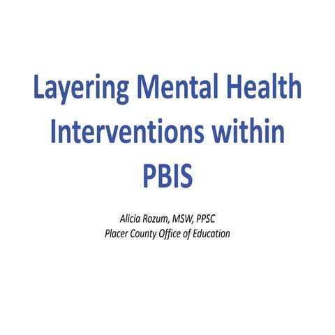 Utilizing Positive Behavior Interventions and Supports to Scale up ...