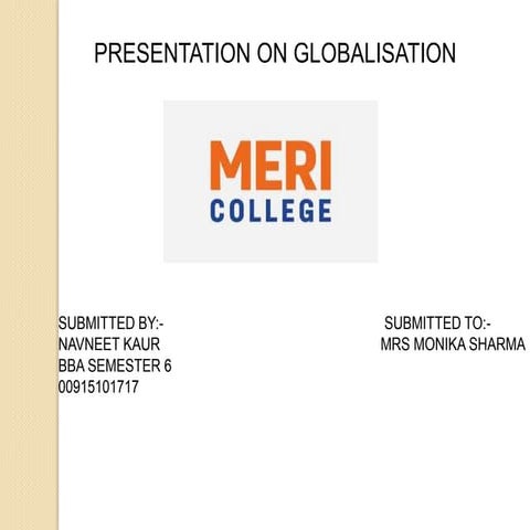 Globalisation ppt | PPT