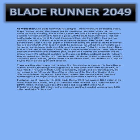Blade runner 2049 (2) | PPTX